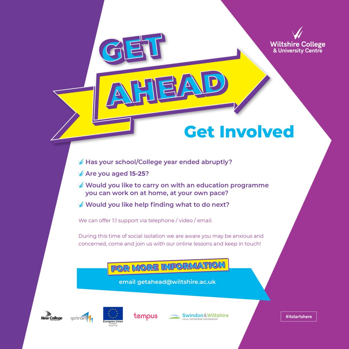 Get Ahead Programme for 15 - 25 year olds - Work Wiltshire
